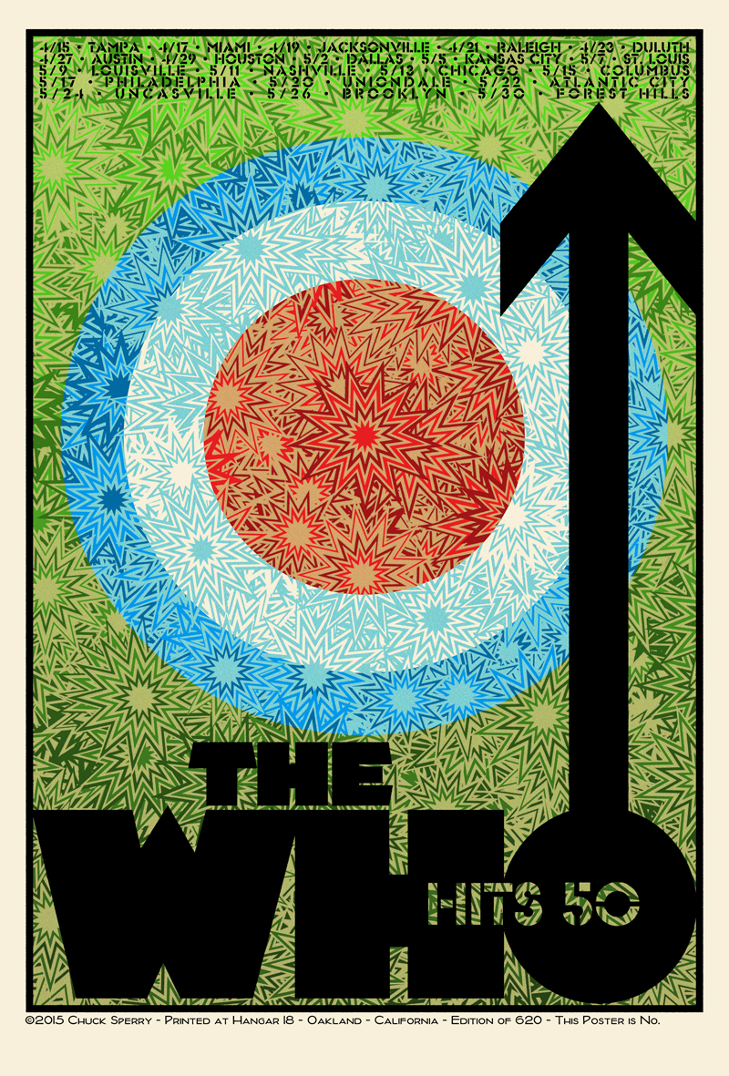 The Who 50th Anniversary US Tour Poster - Chuck Sperry