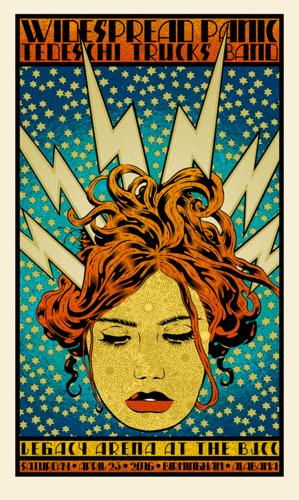 Widespread Panic, Birmingham "Electra" Poster - Chuck Sperry